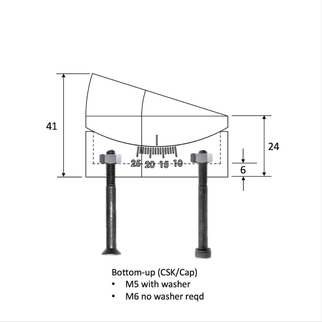 Adjustable Angled Riser Block For Aero Bars | Anodised Aluminium