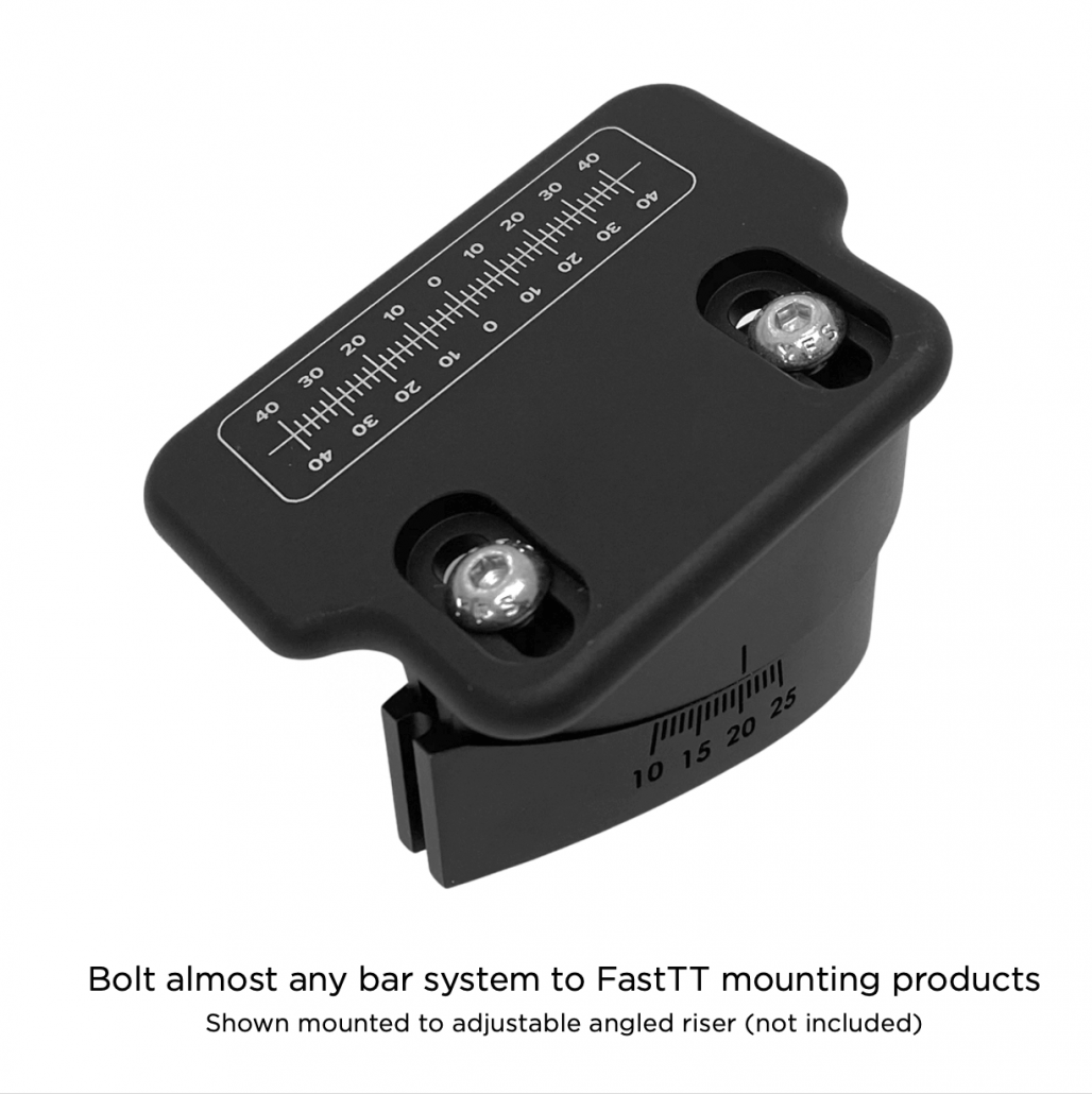 Bolts Almost Any Aero Bar To FasTT Adjustable Angled Riser