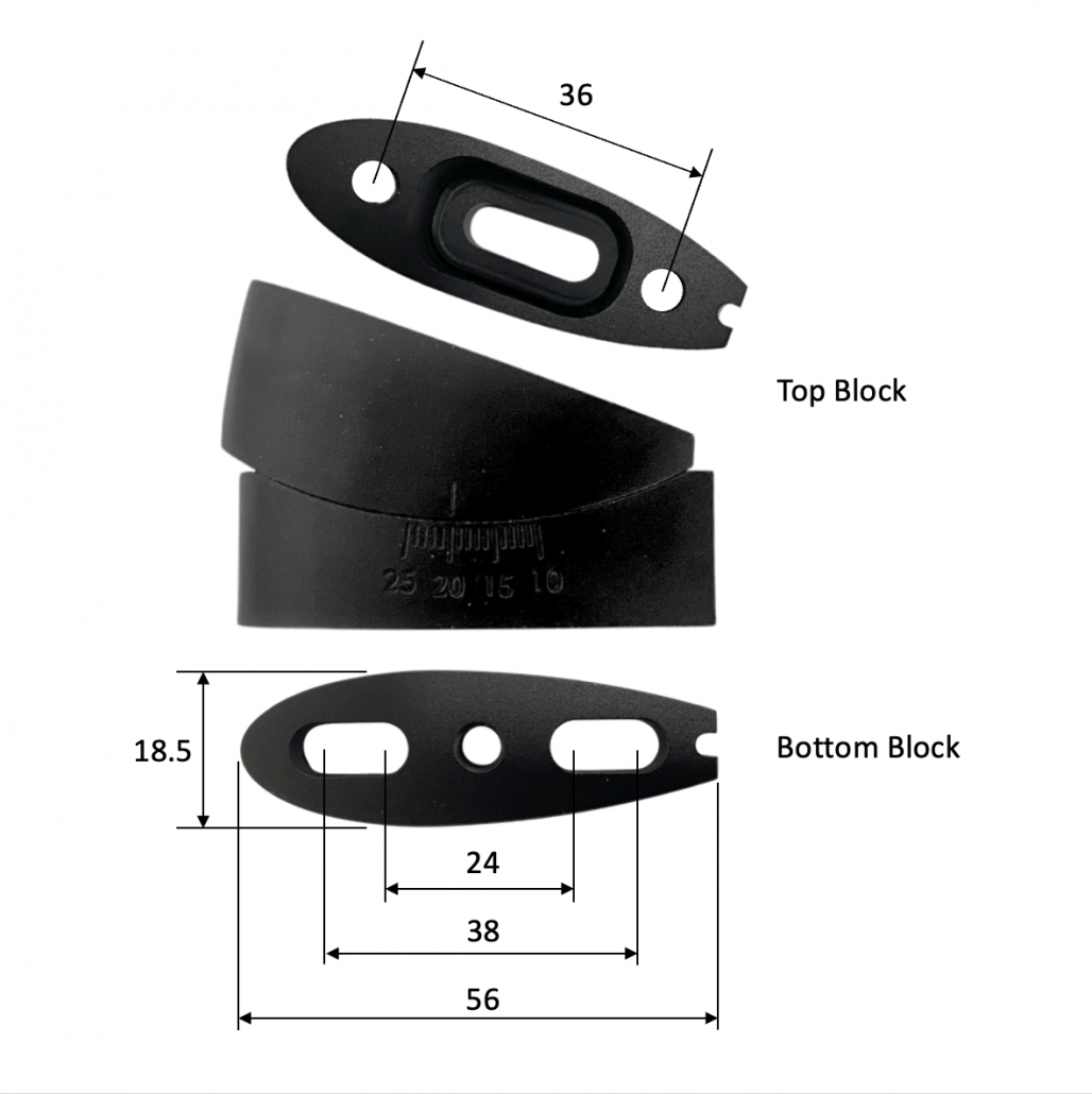 Adjustable Angled Riser Block For Aero Bars | Anodised Aluminium