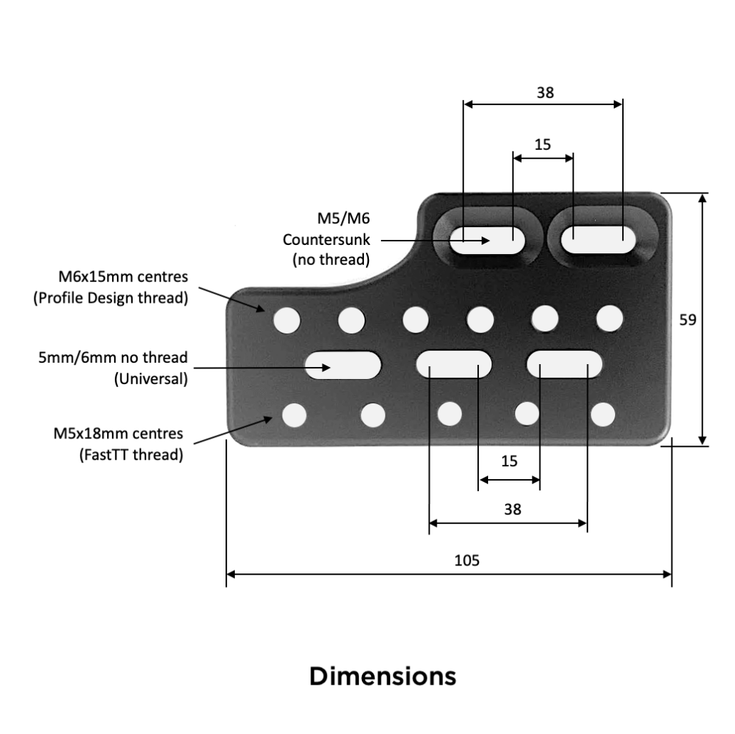 Aero Bar Mounting Extender Plate | Reversible