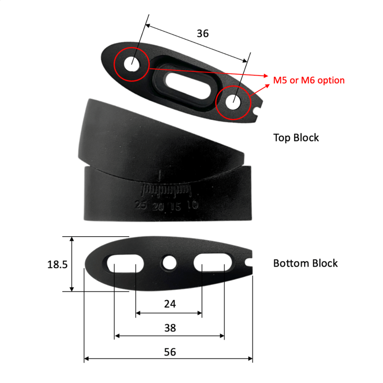 Adjustable Angled Riser Block For Aero Bars | Anodised Aluminium